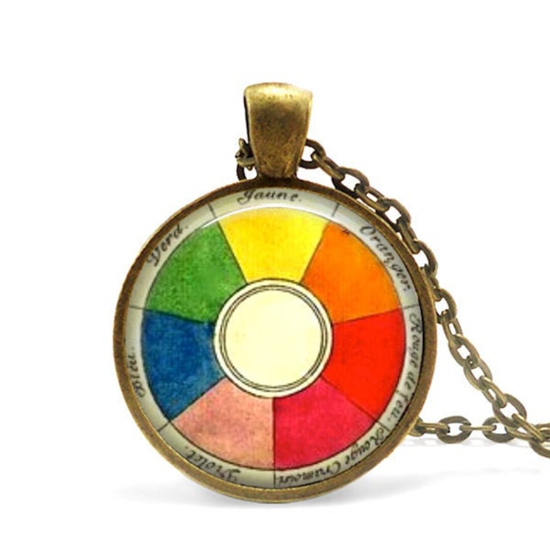 Color Wheel Necklace or Keychain-retro Artist Necklace-vintage French ...