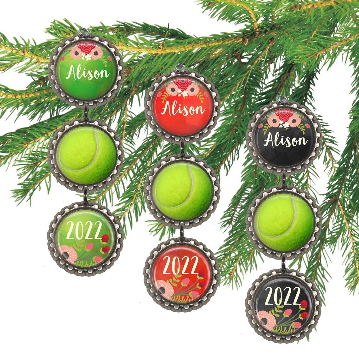 Girls Tennis Ornament Personalized Christmas Ornament Tennis - Etsy