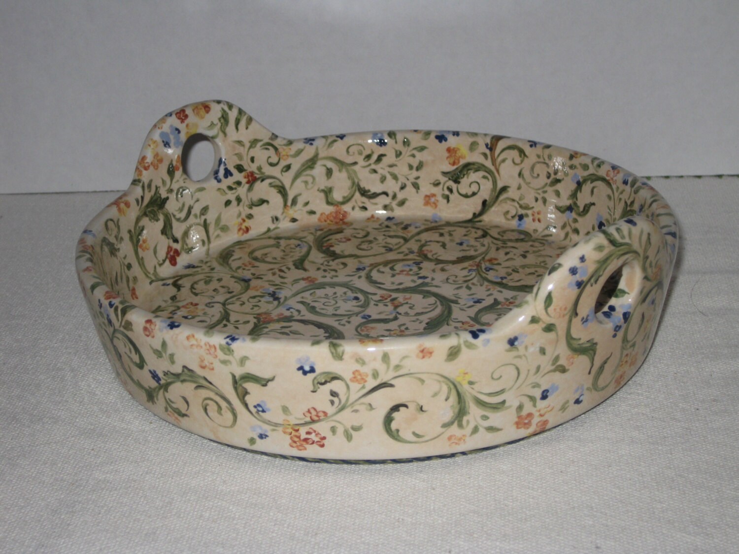 Hand-painted Rustic Serving Dish - Etsy