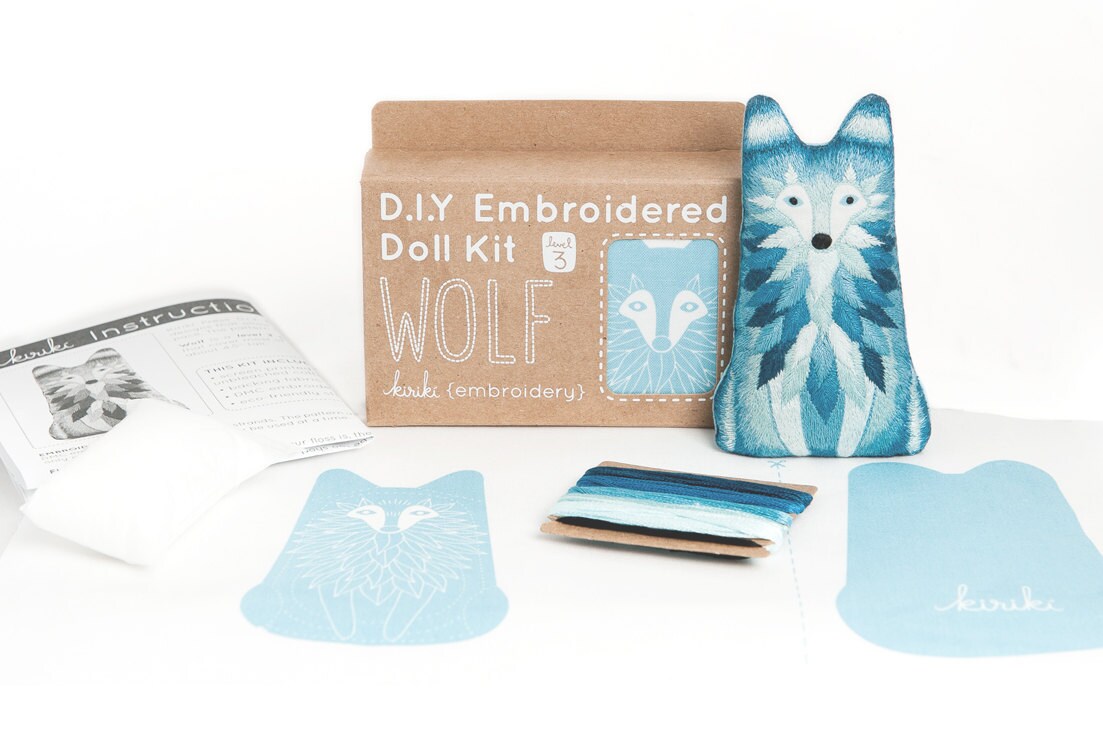 Wolf - Embroidery Kit - Etsy Australia