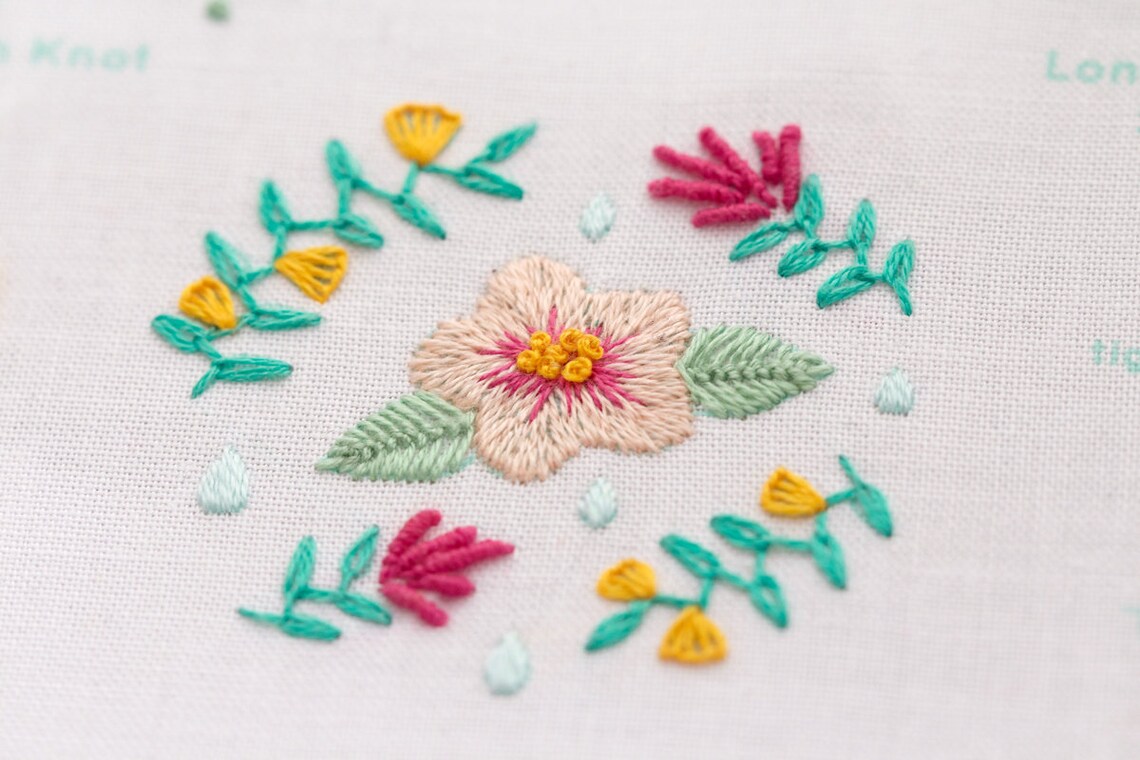 Spring Embroidery Stitch Sampler - Etsy