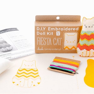 Fiesta Cat - Embroidery Kit - Etsy