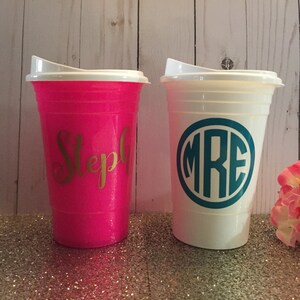 Personalized Party Cups Monogrammed Party Cups Double-walled - Etsy