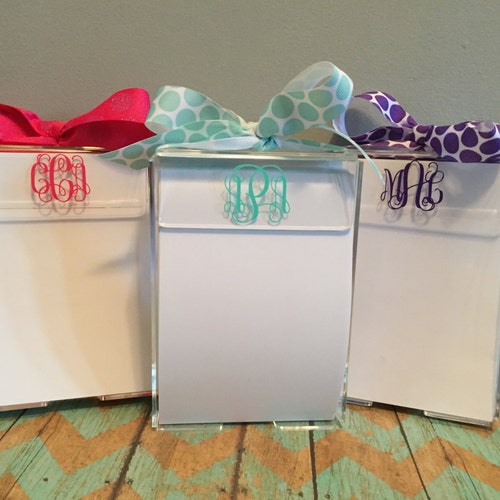 Personalized Acrylic Notepad Holder Monogrammed Notepad - Etsy