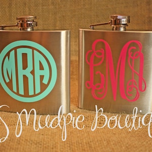 Monogrammed Flask, Personalized Flask, Sorority Gift, Wedding Gift ...