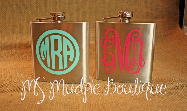 Monogrammed Flask Personalized Flask Sorority Gift Wedding - Etsy