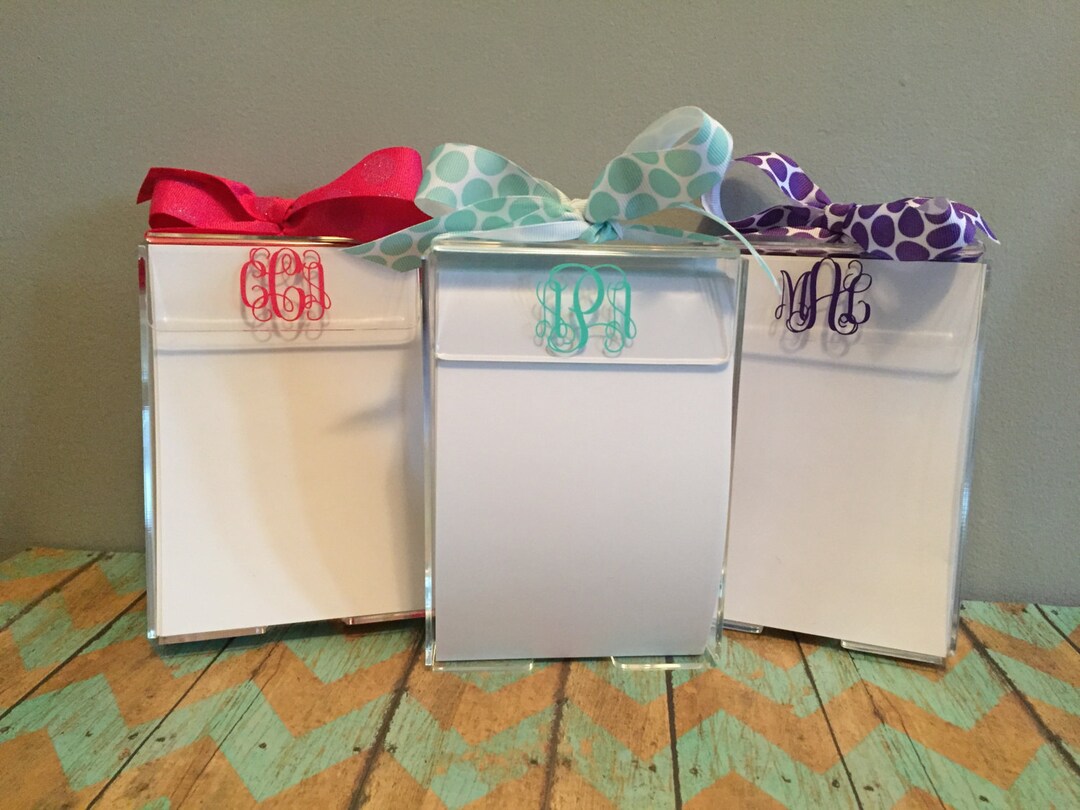 Personalized Acrylic Notepad Holder, Monogrammed Notepad Holder ...