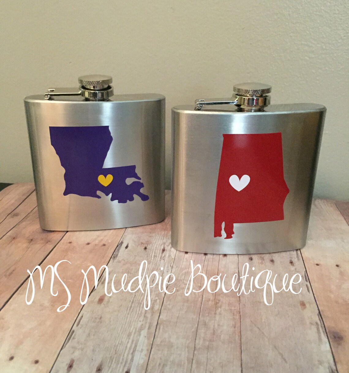 College Team Flasks SEC State Flask Sorority Gift | Etsy