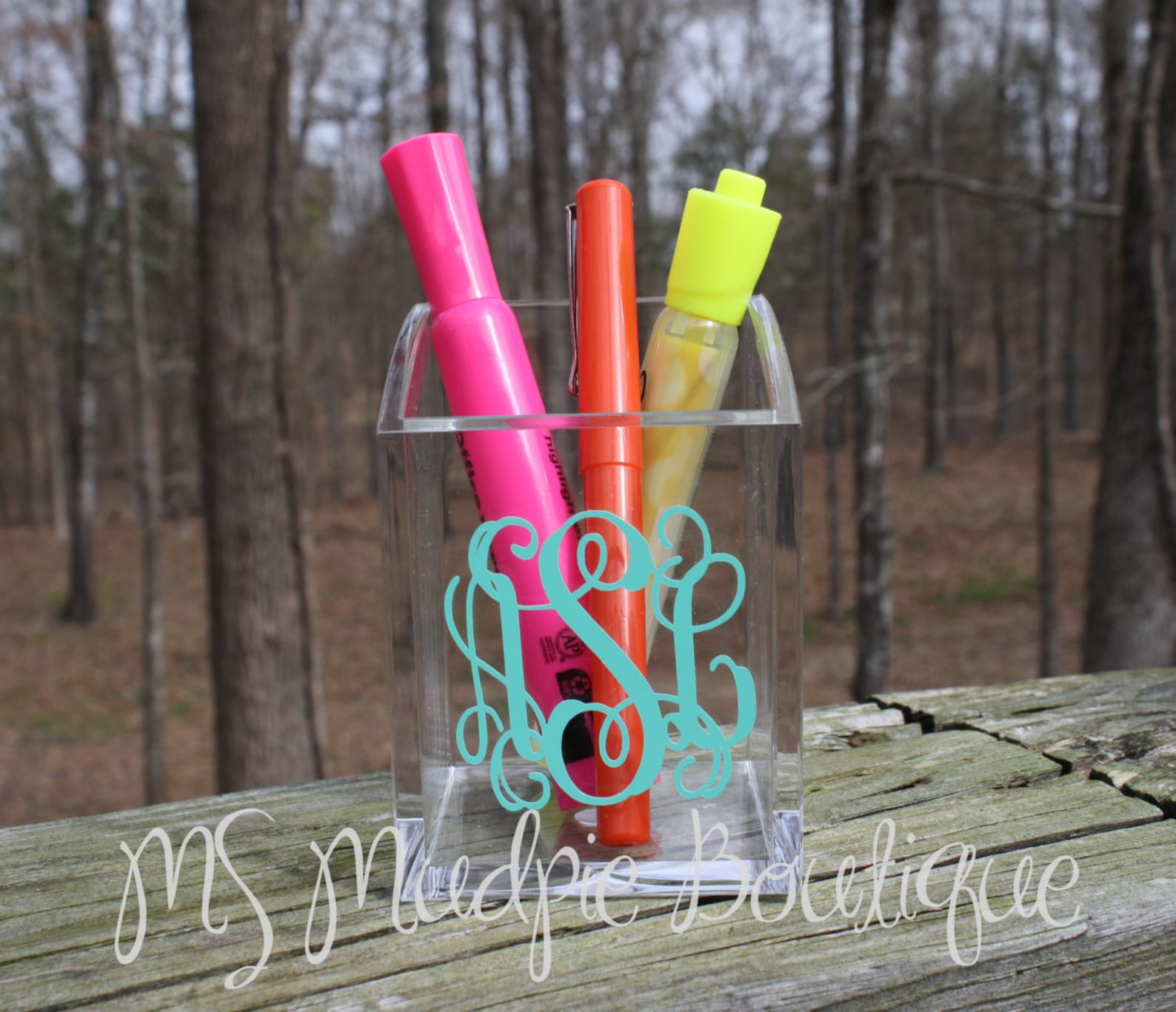 Personalized Acrylic Pen Cup, Pencil Cup, Teacher Gift, Monogram Pen ...