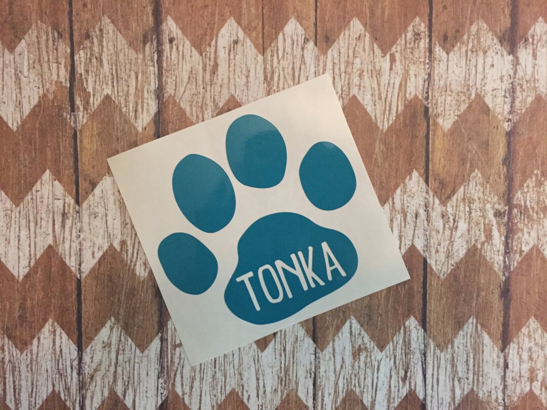 Paw Print Vinyl Decal, Dog Decal, Personalized Name Dog Decal, Puppy ...
