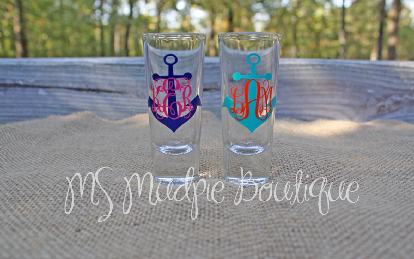 Monogrammed Anchor Shot Glass, Personalized Shot Glass, Monogram Anchor ...
