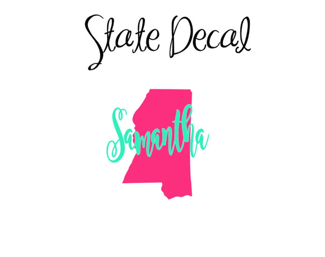 State Decal, Monogram State Decal, Home Vinyl Decal, Personalized State ...