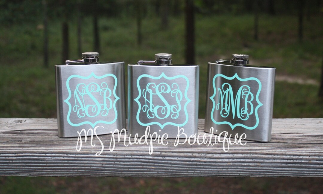 Fancy Frame Monogrammed Flask, Monogrammed Flask, Personalized Flask ...