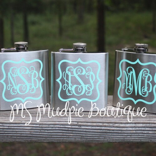 Monogrammed Flask Personalized Flask Sorority Gift Wedding - Etsy