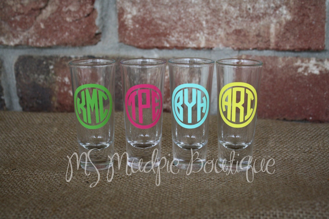 Monogram Shot Glass Personalized Shot Glass Custom Shot | Etsy