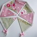 Floral Bunting Flags Cottage Style Flower Green Pink Dotty - Etsy