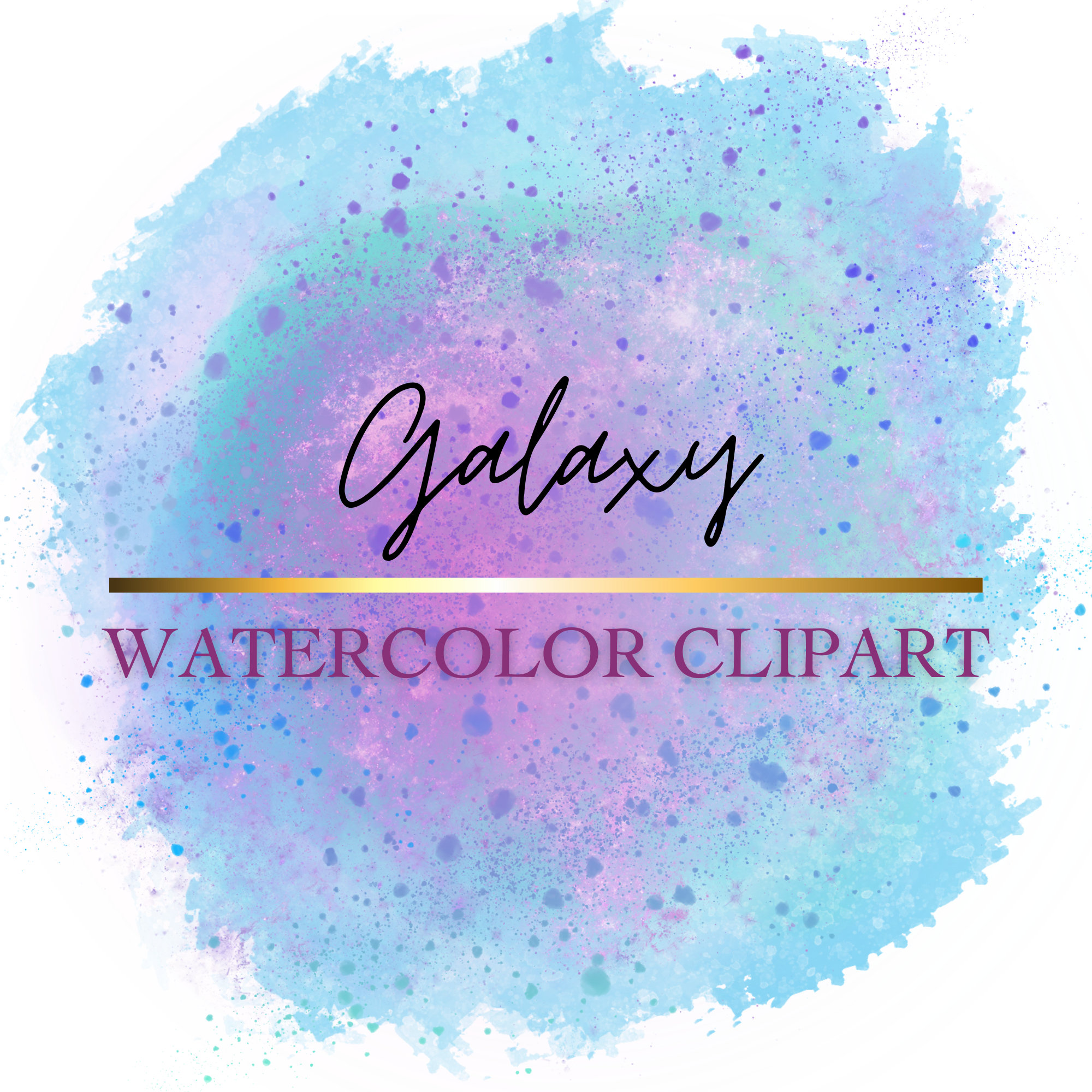 Galaxy Watercolor Clipart Bundle – Celestial Splatter PNG Backgrounds ...