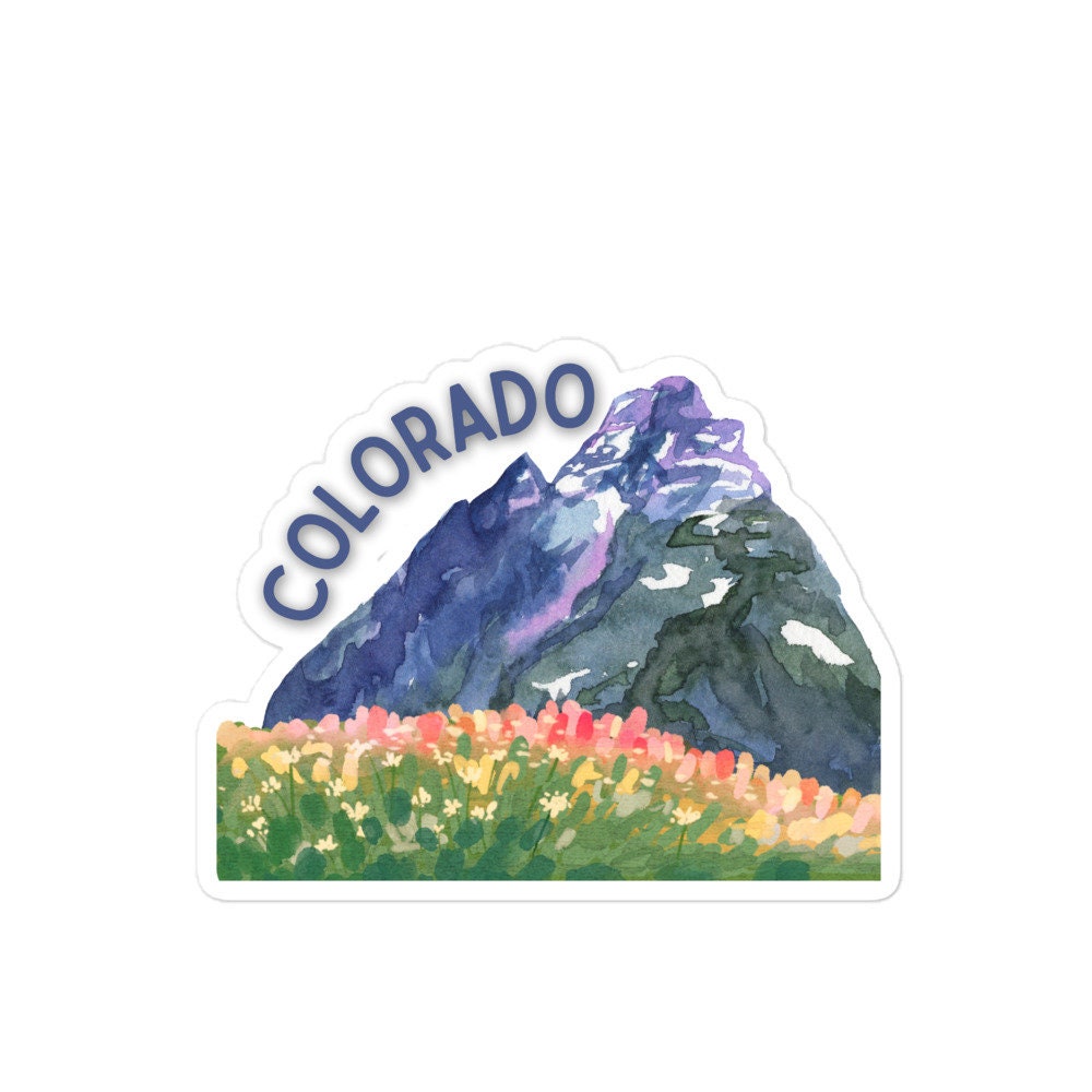 Colorado Mountains Sticker CO Colorado Art Colorado Springs State ...