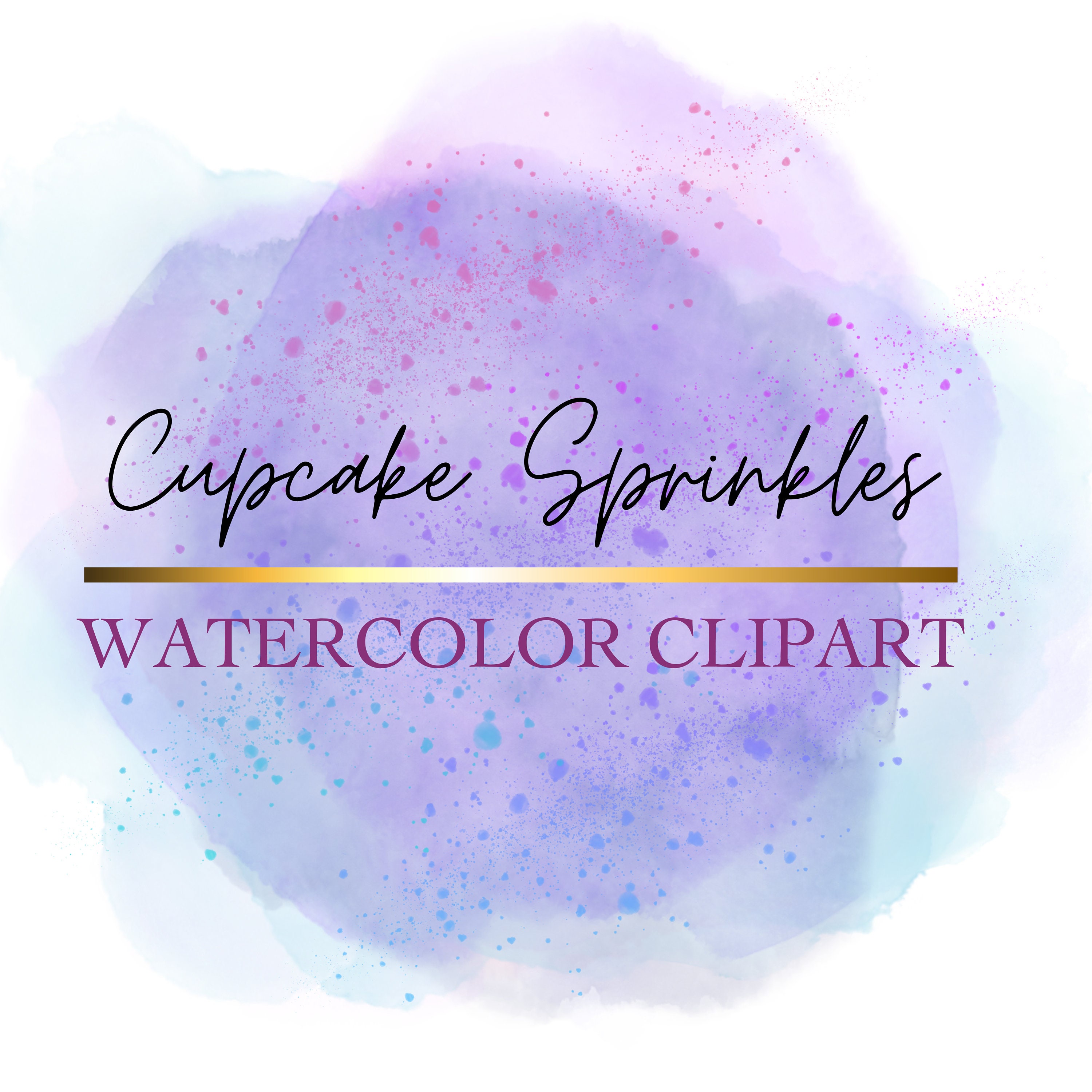 Watercolor Splash Clipart Bundle Cupcake Sprinkles | Dot Splatter Art ...