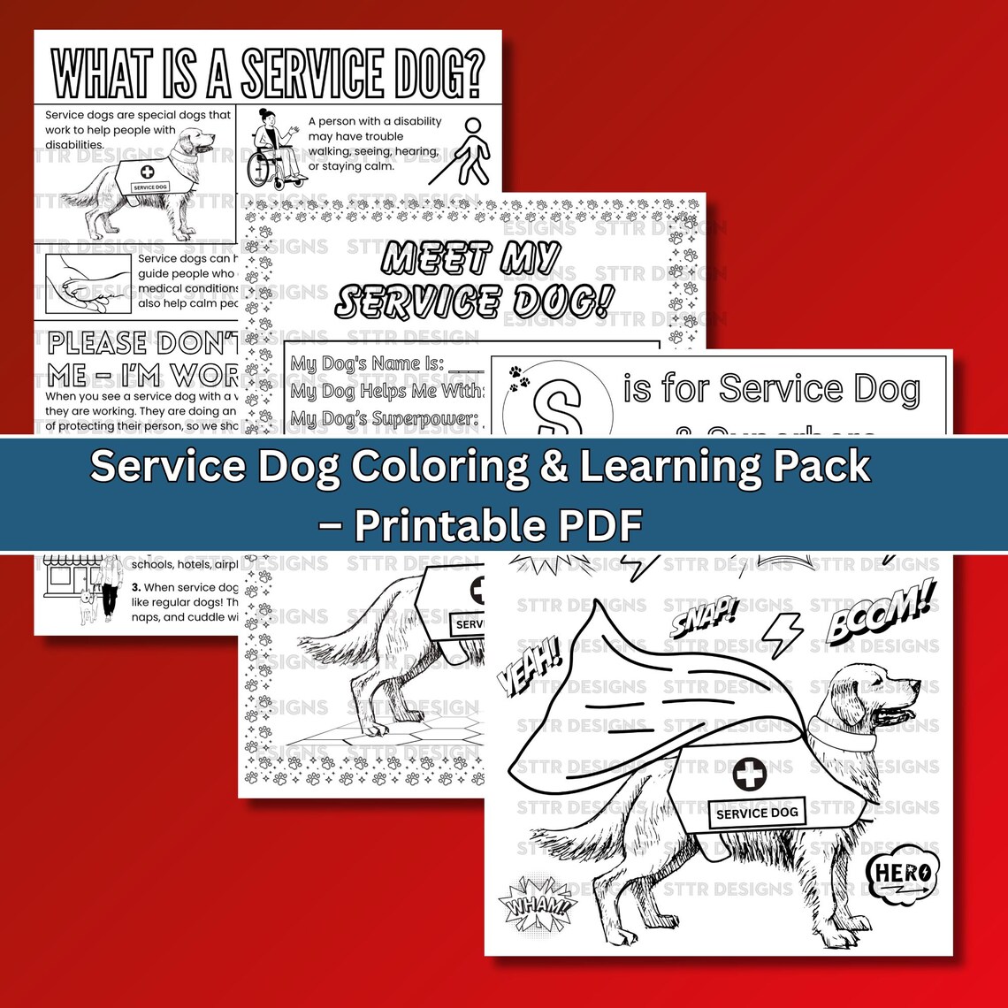 Service Dog Coloring Pages: Disability Awareness Activity (PDF Download ...