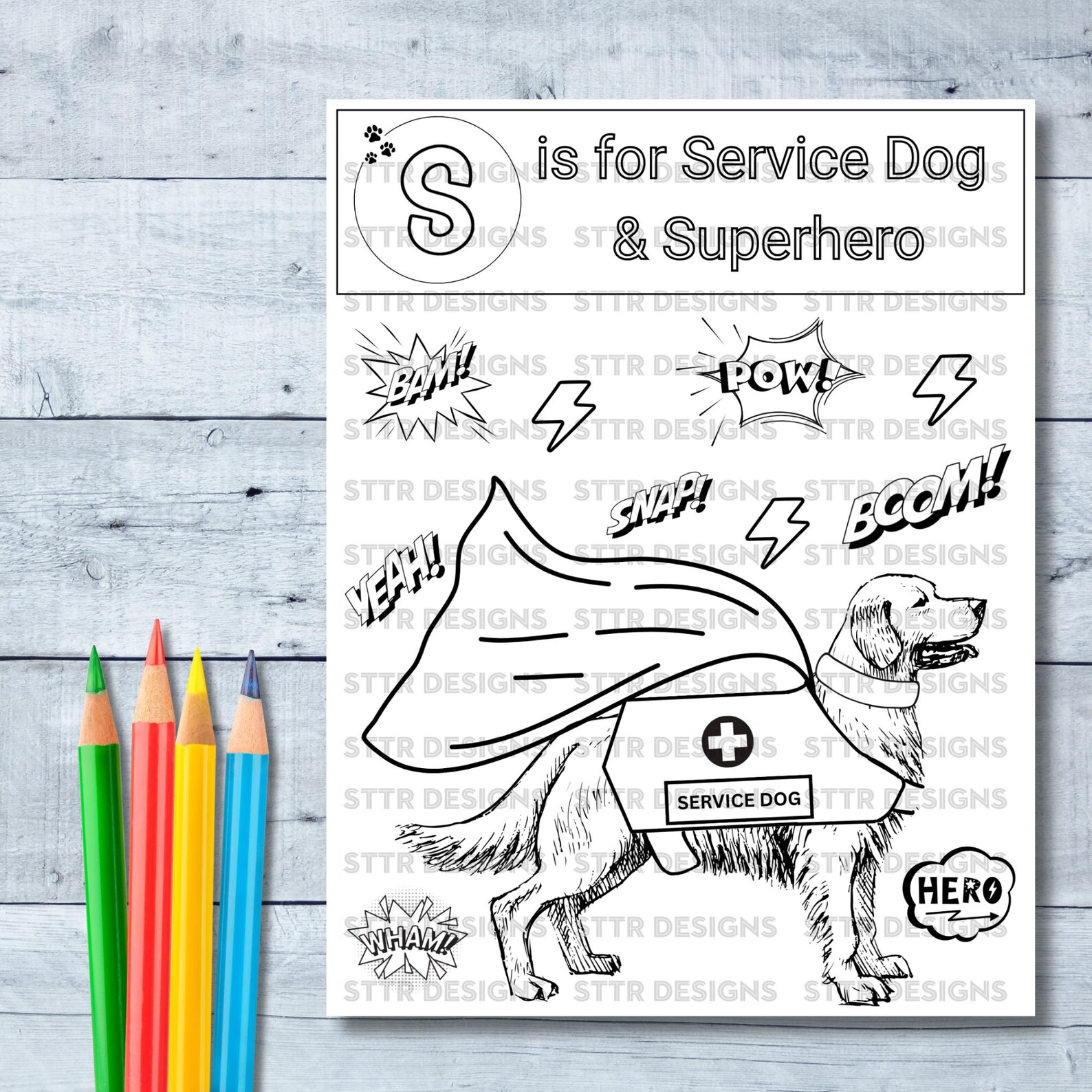 Service Dog Coloring Pages: Disability Awareness Activity (PDF Download ...