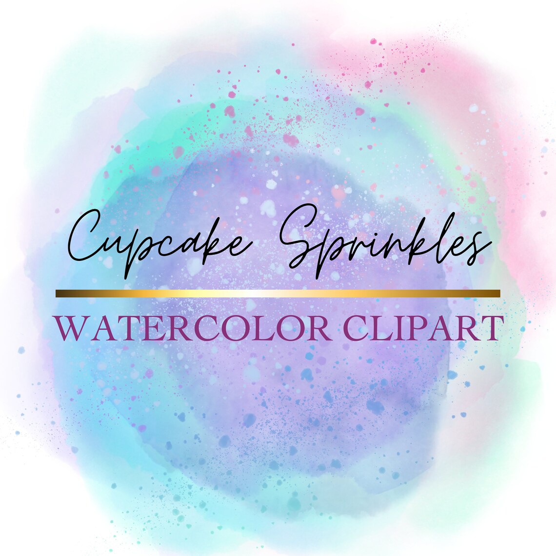 Watercolor Splash Clipart Bundle Cupcake Sprinkles | Dot Splatter Art ...