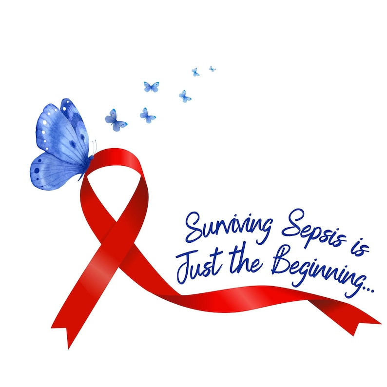 Sepsis Awareness Clipart Bundle: Red Ribbon, Butterfly Graphics (PNG ...