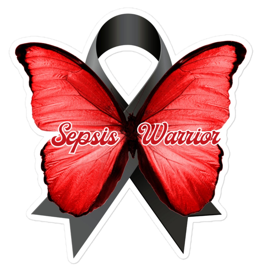 Sepsis Warrior Sticker Butterfly | Septic Shock | Septicemia Awareness ...