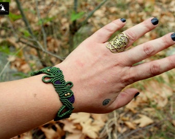 Macrame Bracelet in Green Tones Military Pattern Macrame - Etsy