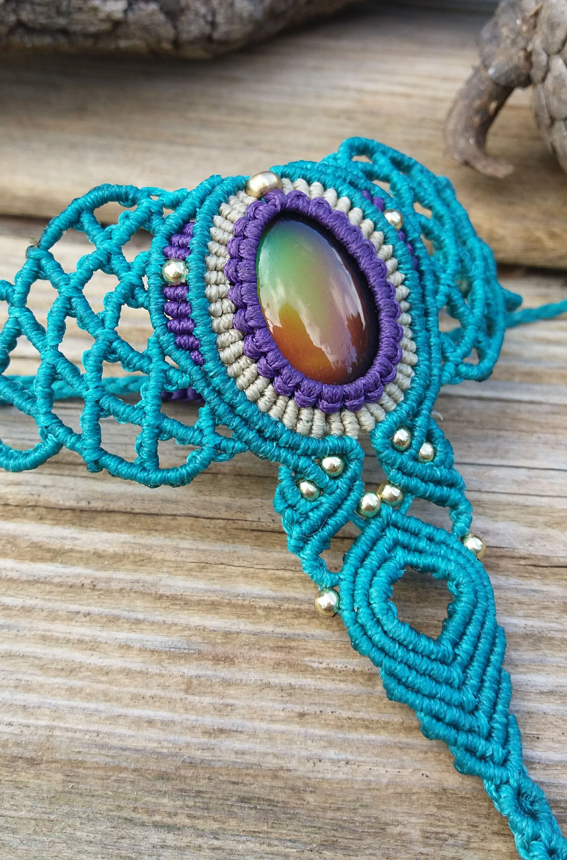 Color Changing Macrame Slave Bracelet - Etsy