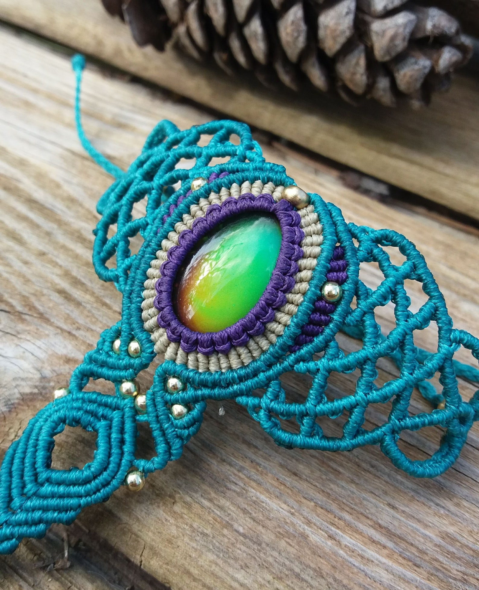 Color Changing Macrame Slave Bracelet - Etsy