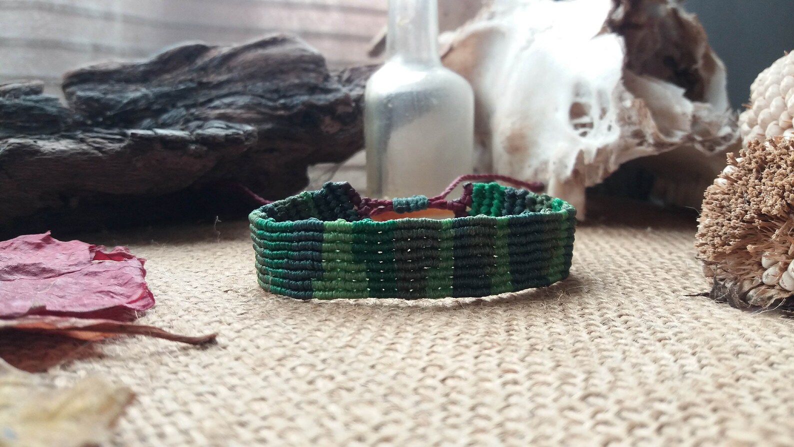 Macrame Bracelet in Green Tones Military Pattern Macrame - Etsy
