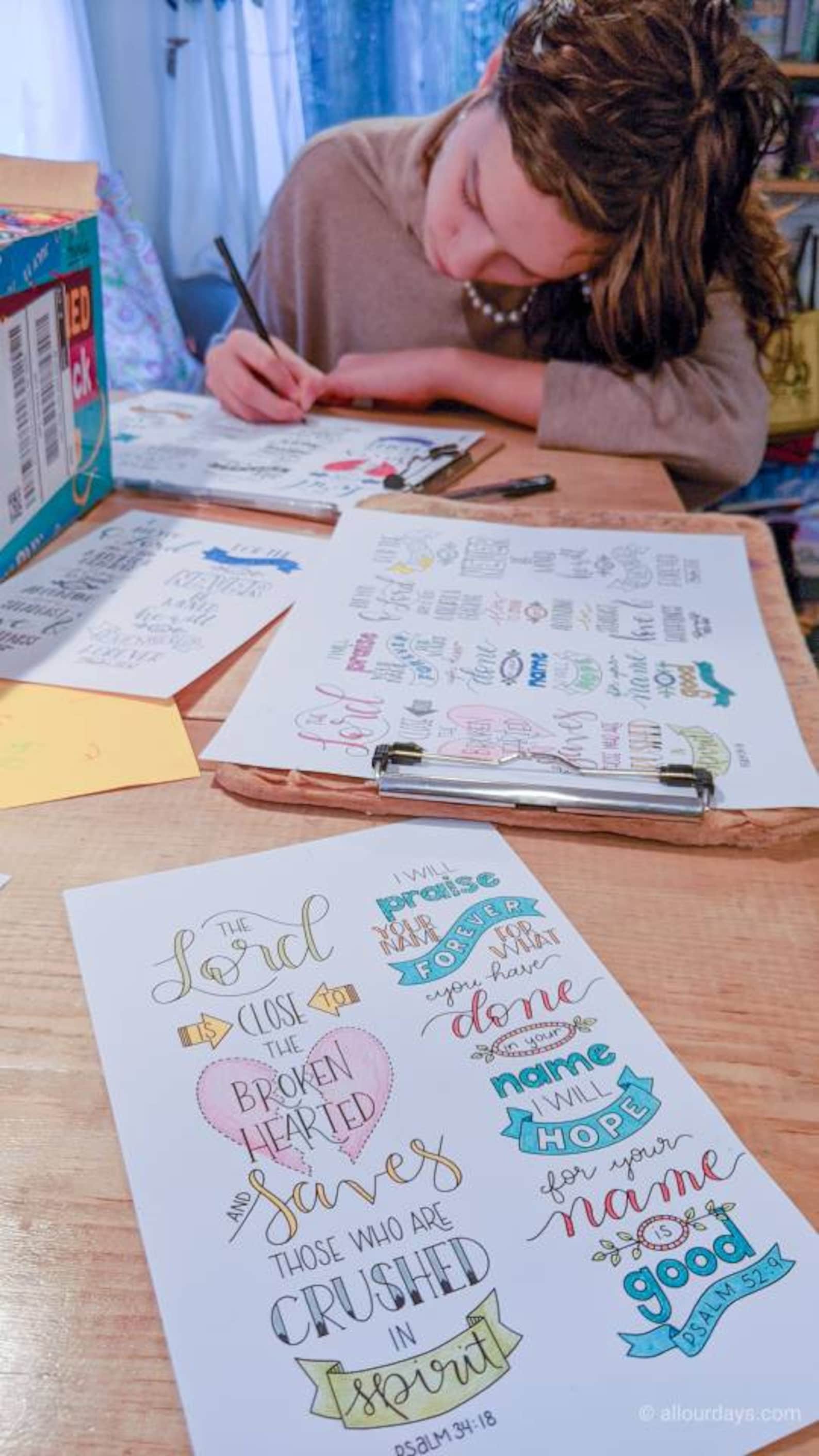 Psalms Color Your Own Bookmarks Set 1 Bible Journaling Scripture ...