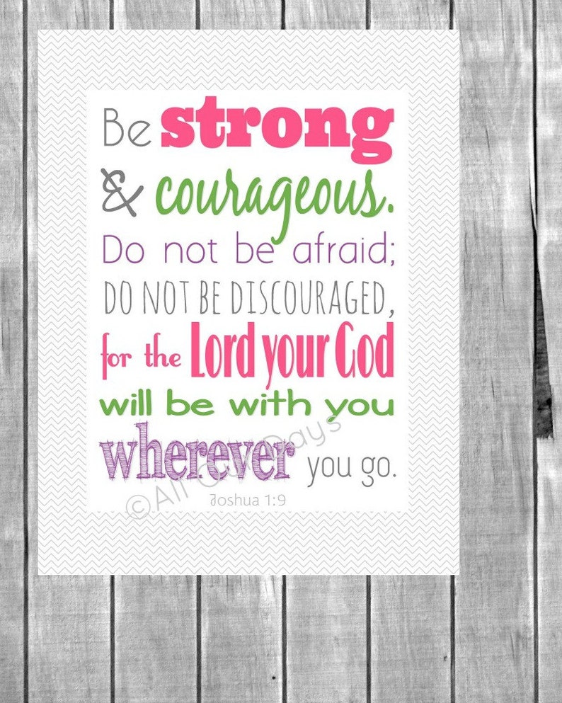 Word Art Wall Art Bible Verse Joshua 1 9 Be Strong And Courageous