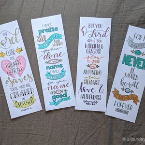 Psalms Color Your Own Bookmarks Set 1 Bible Journaling Scripture ...
