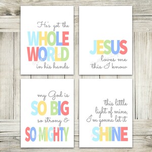 Sunday School Wall Art, Kids Room Decor, Sunday School Songs, Nursery ...