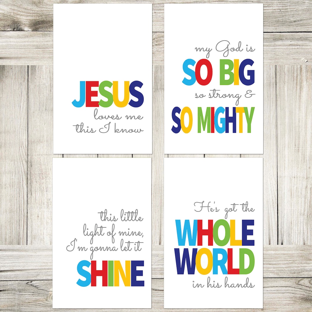 Sunday School Songs 24x36 Nursery Wall Art Christian Kids - Etsy