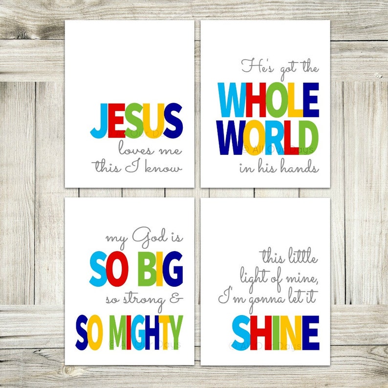 Sunday School Wall Art, Kids Room Decor, Sunday School Songs, Nursery ...