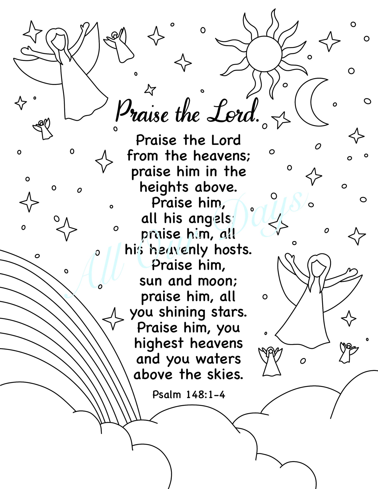 Psalm 148 1 4 Coloring Praise The Lord Bible Verse Bible Etsy psalm-148-1-4-coloring-praise-the-lord-bible-verse-bible-etsy