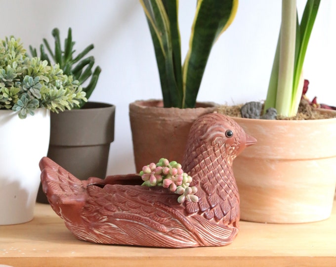 Vintage Terra Cotta Bird Shaped Planter by Teleflora, 1980s Country ...