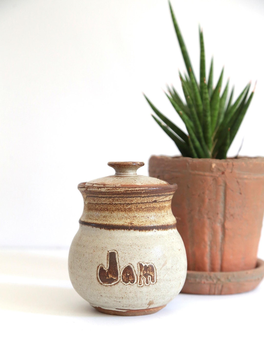 Vintage Jam Jar, Studio Pottery, Lidded Jar, Stoneware, Signed Pottery ...