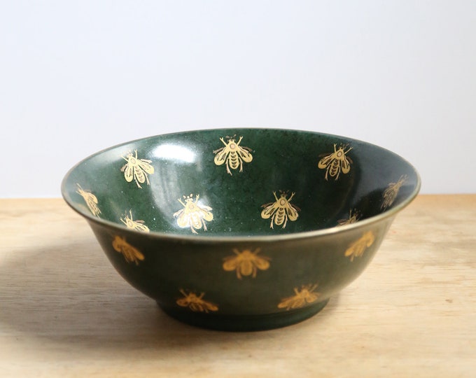 Vintage Bee Bowl, Bumblebee Bowl, Handpainted, Flower Bowl, Centerpiece ...