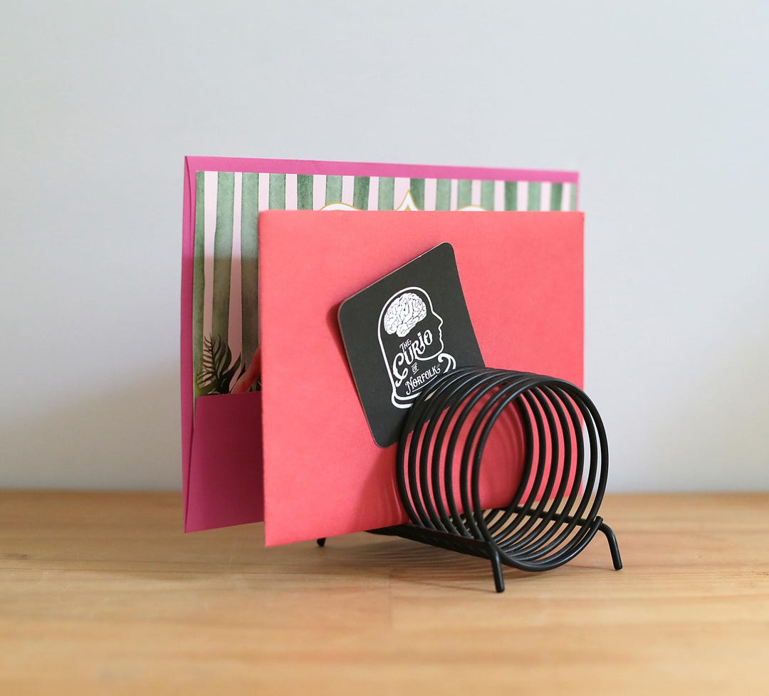 Vintage Metal Mail Holder, Coil Metal Mail Organizer, Desk Accessory ...