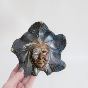 Vintage Ceramic Venetian Style Mask, Small Ceramic Mask, Blue and Gold ...
