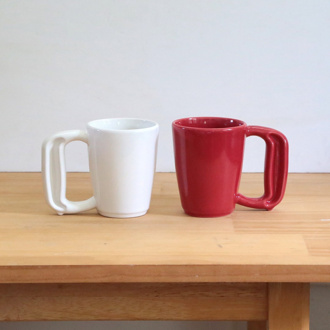 Vintage Jamber Mug, Ergonomic Coffee Mug, Red or White, Zengrip, Made ...