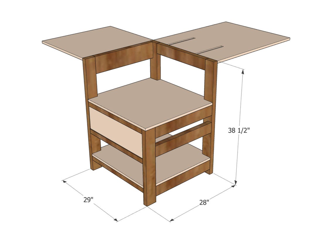 DIY Compact Table Saw Stand With Folding Outfeed Table and Extension ...