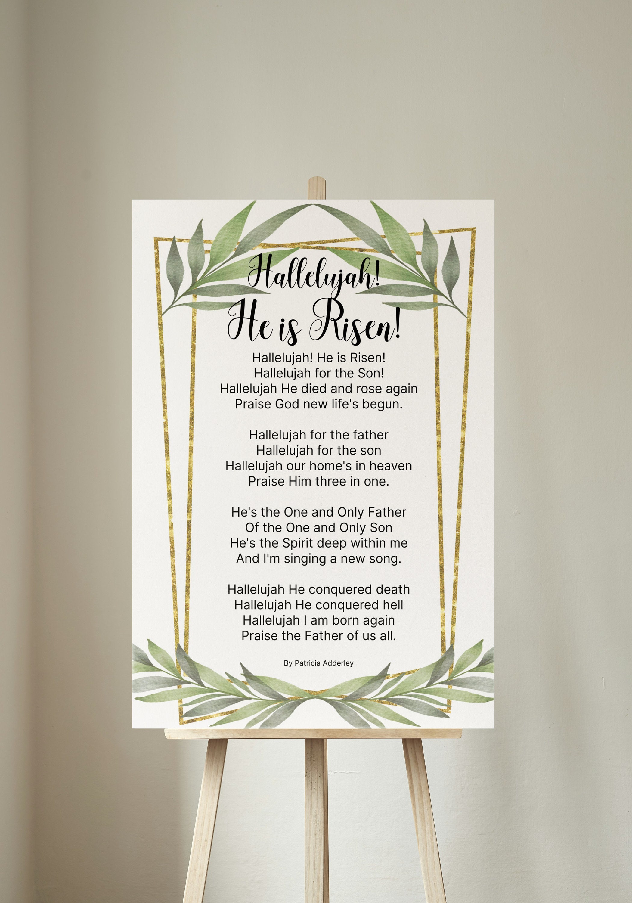 Hallelujah He is Risen Resurrection Easter Poem,, Floral Framed Art ...