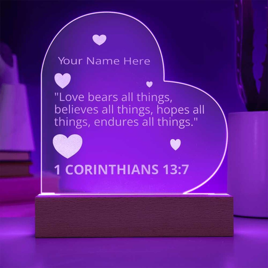 1 Corinthians 13-7 Love Bears All Things Valentines Day Bible Verse ...