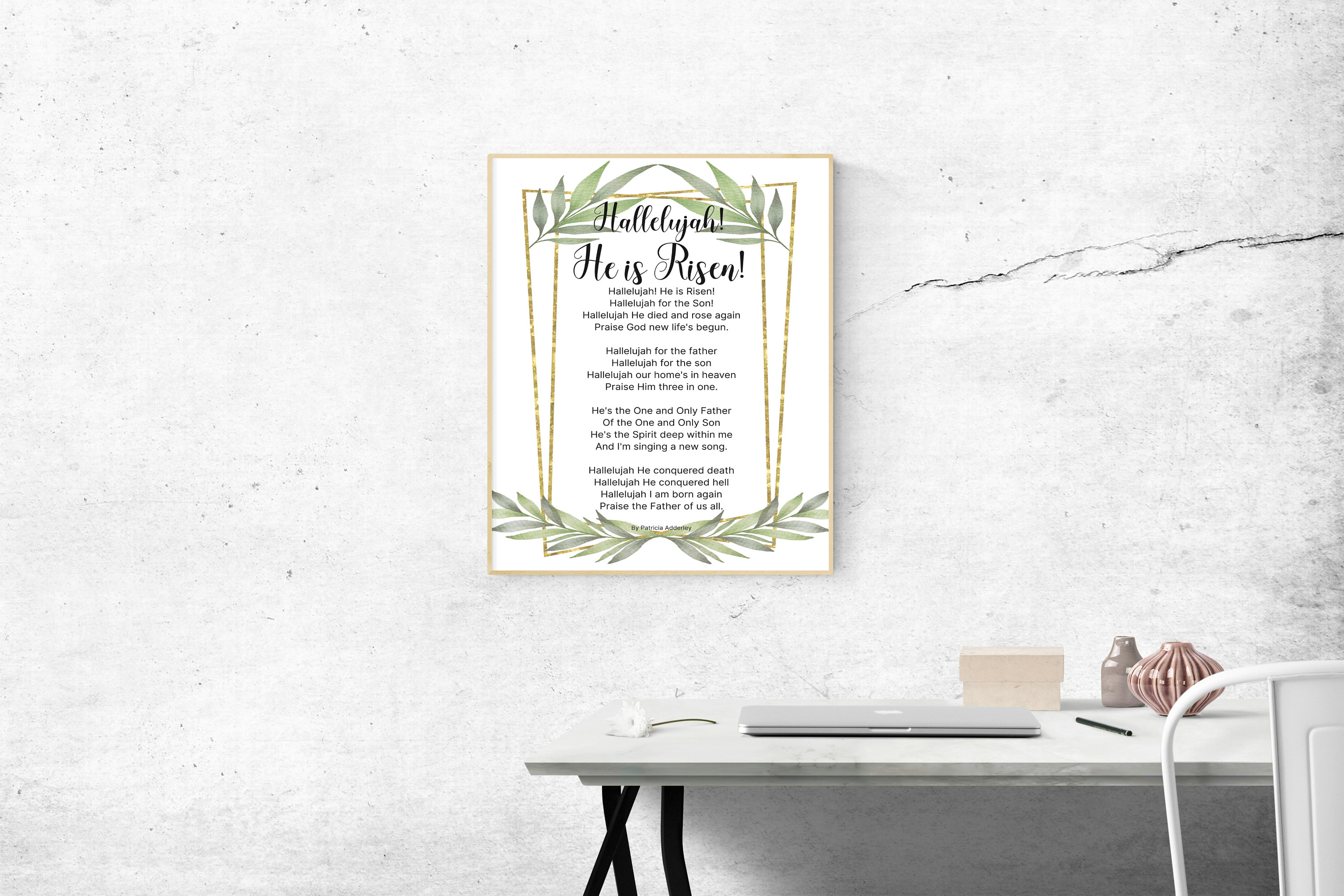 Hallelujah He is Risen Resurrection Easter Poem,, Floral Framed Art ...