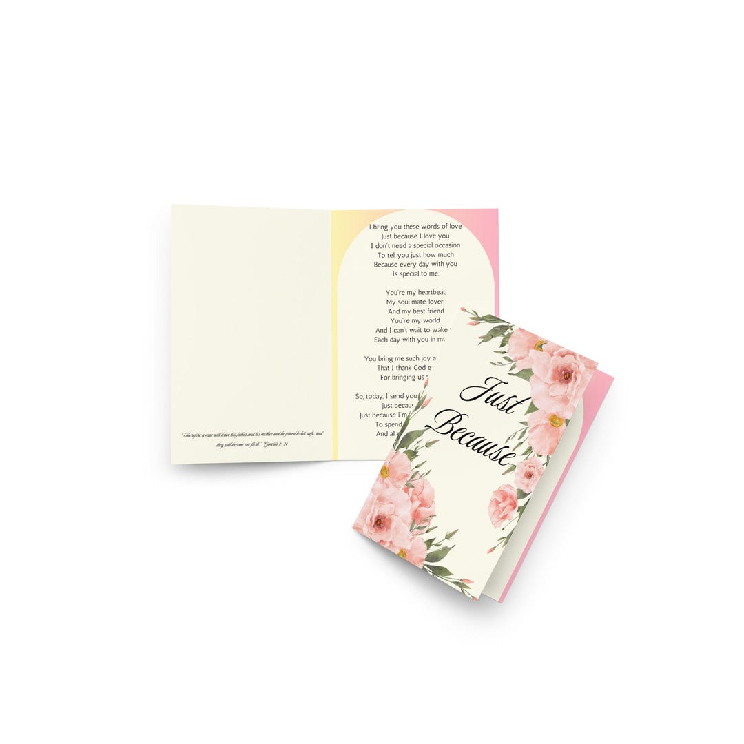 Just Because Romantic Love Poem for Spouse Lovely Romantic Cards ...